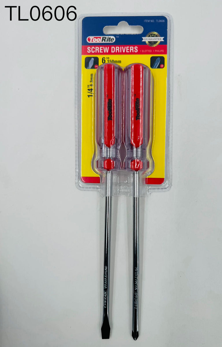TL0606- 2PC 6" Cross-head Screwdriver & Flat Blade Screwdriver(12/72 ...
